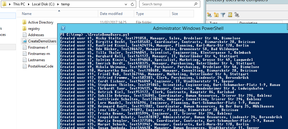 Creating realistic test user accounts in Active Directory test lab. Creating realistic test user accounts in Active Directory test lab.